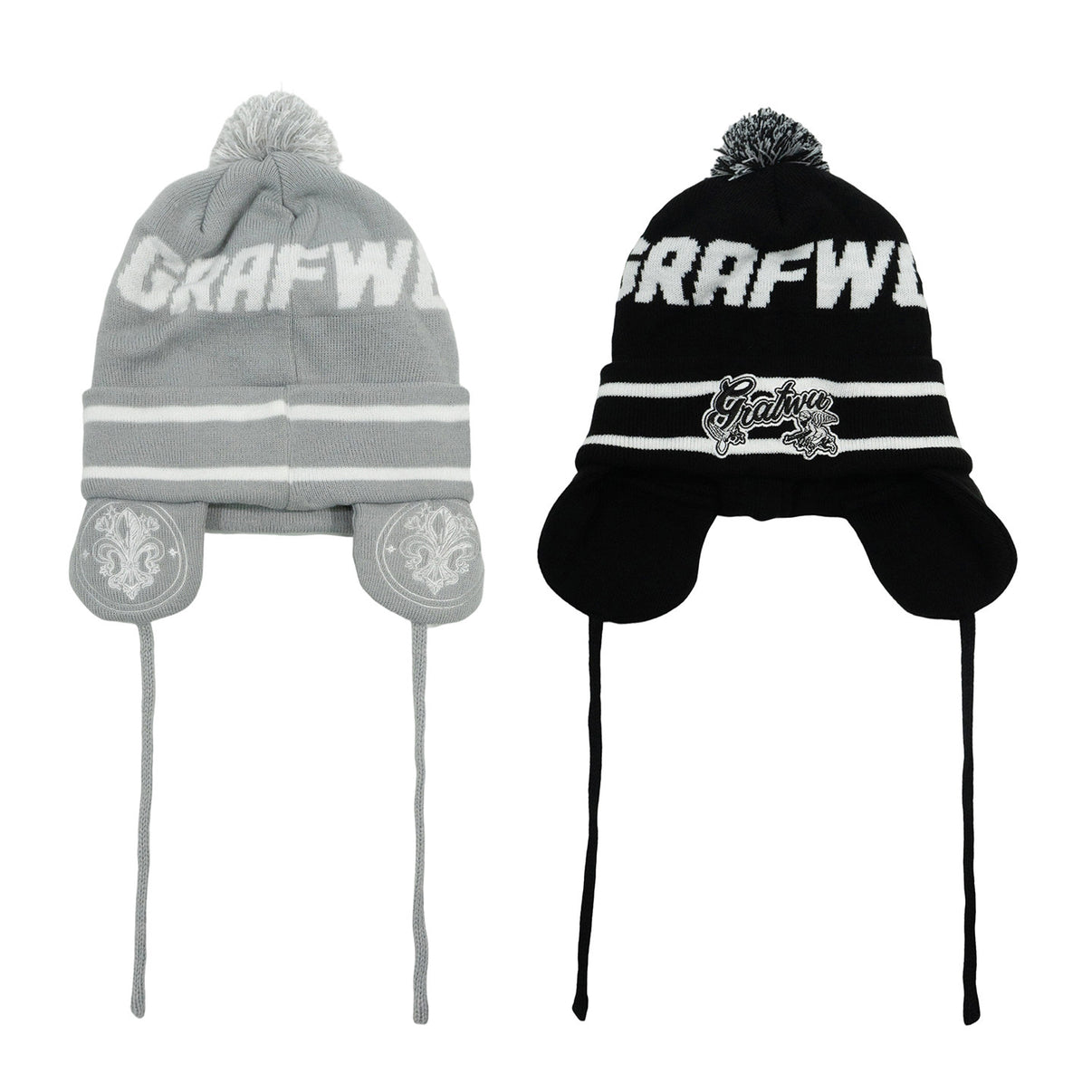 GRAF&WU AK47 Angel Badge Embroidered Pilot Earflap Knitted Hat